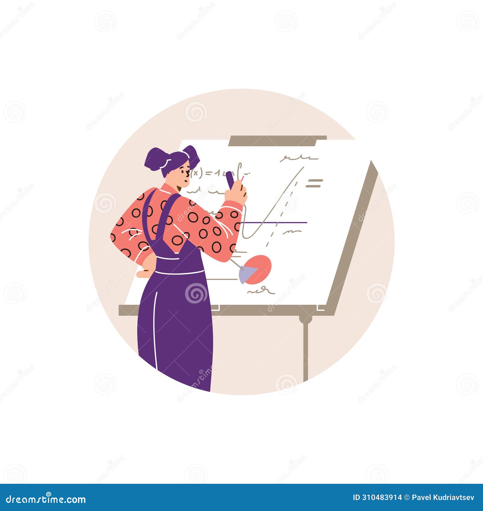 Student Presenting Project Vector Illustration Stock Illustration ...