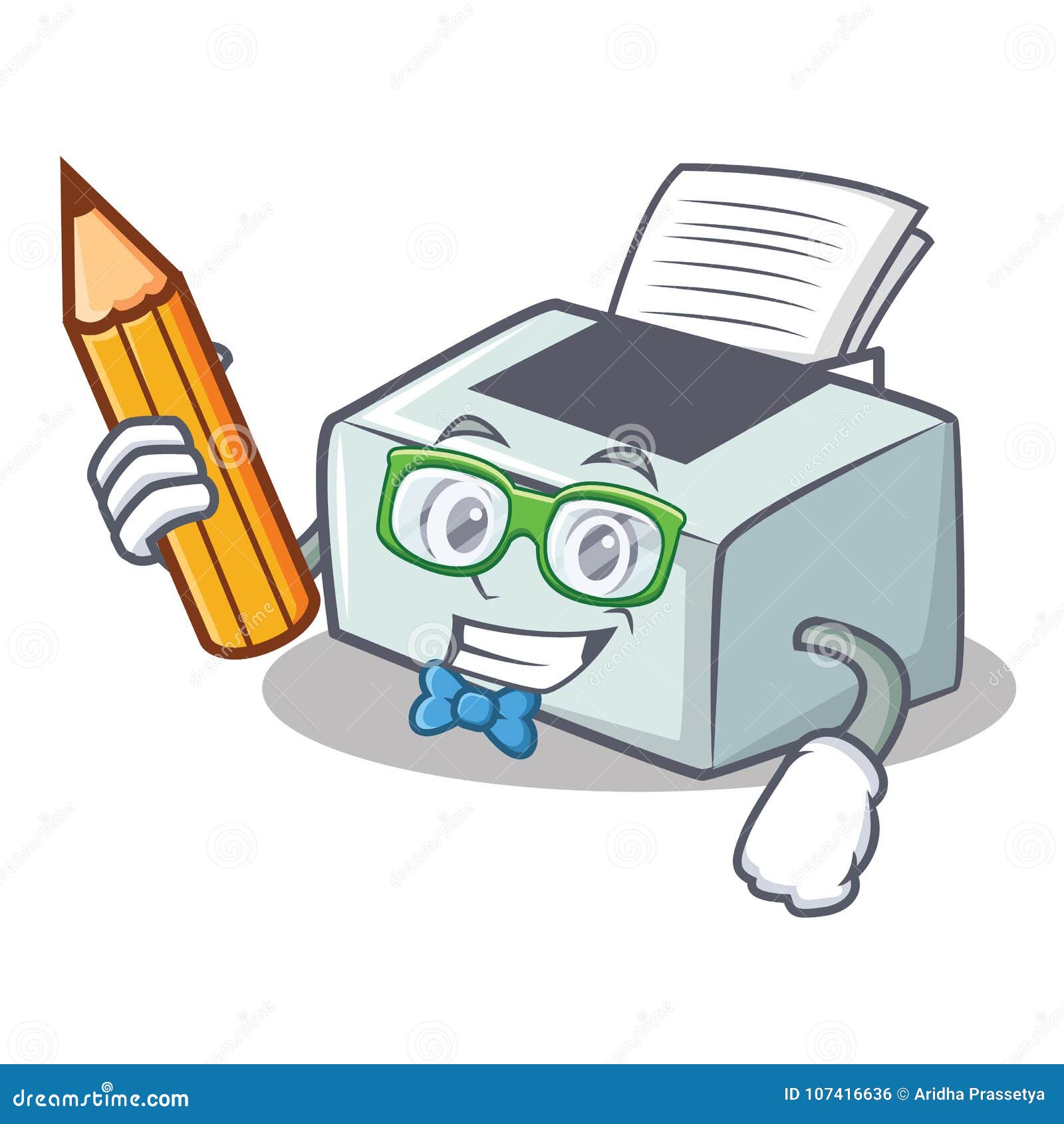 Student Printer Character Cartoon Style Stock Vector - Illustration of ...