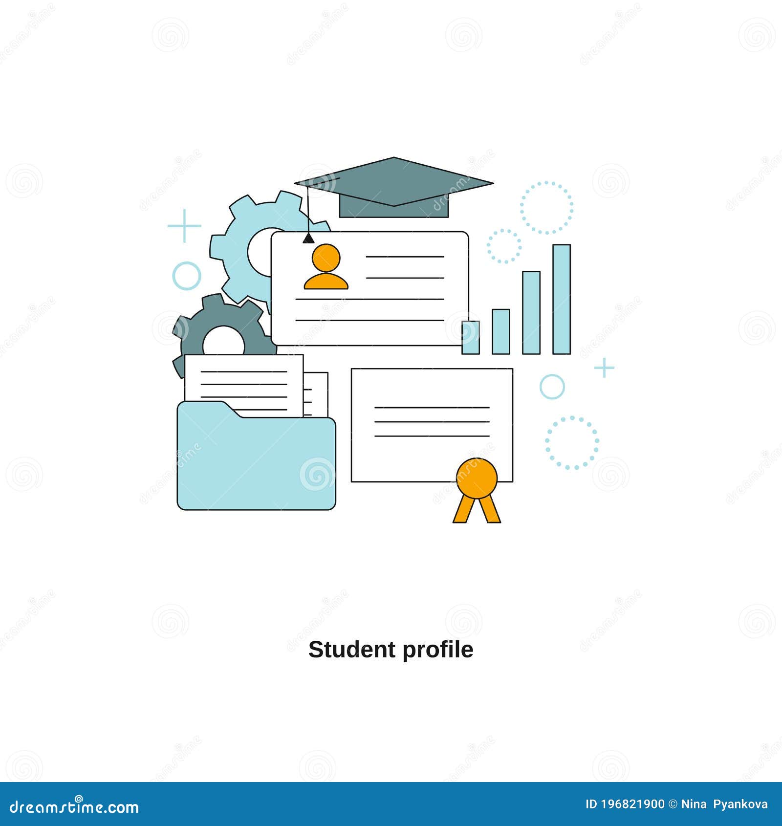 Student profile concept stock vector. Illustration of communication ...
