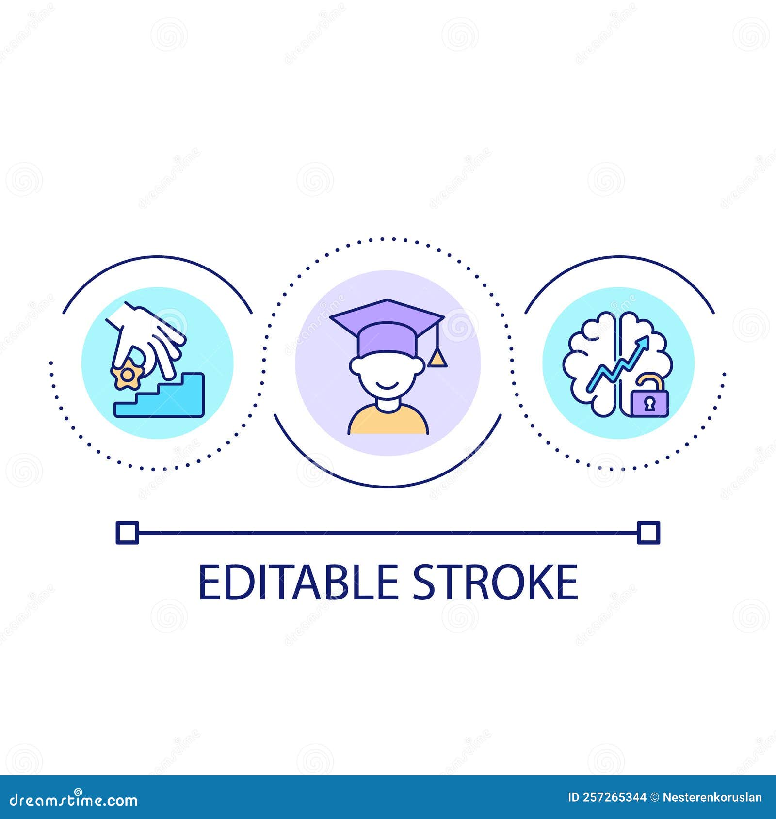 Student Progress Loop Concept Icon Stock Vector - Illustration of ...