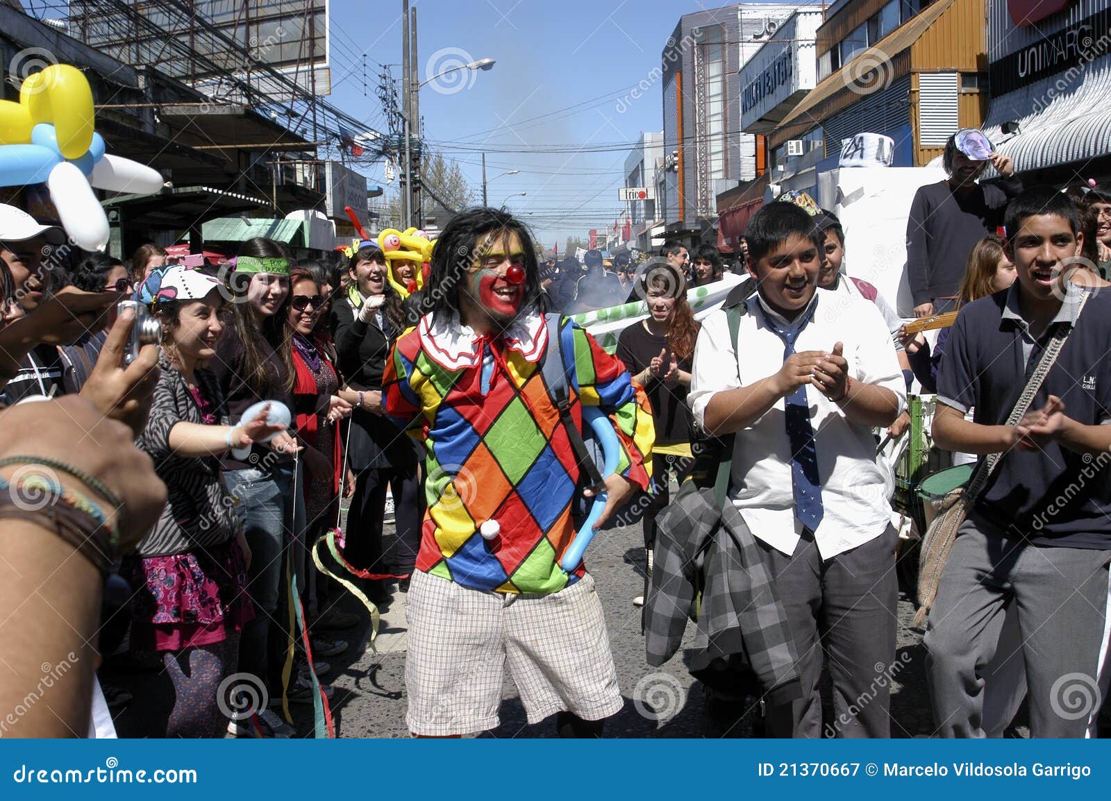 Student protest in Chile editorial photography. Image of marching ...