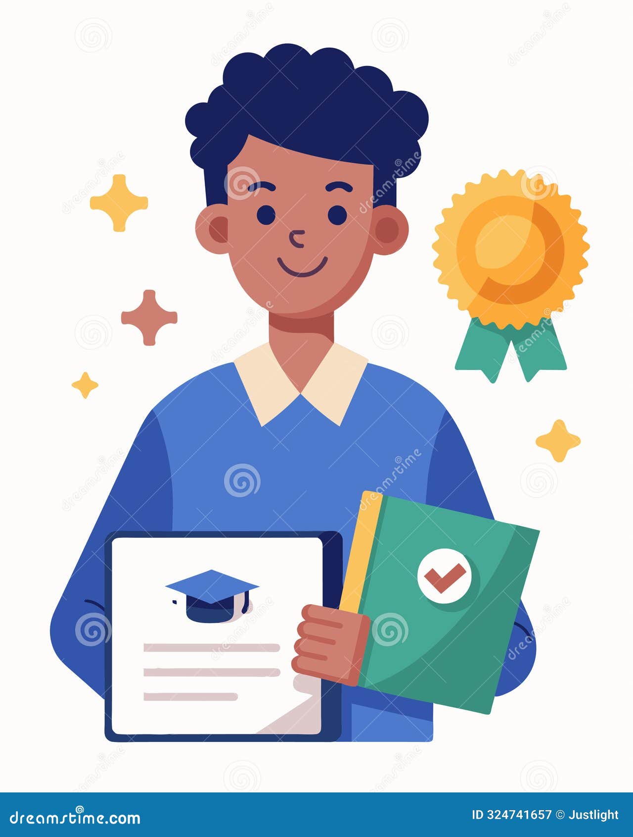 A Student Proudly Displaying Their Certificate of Completion from an ...