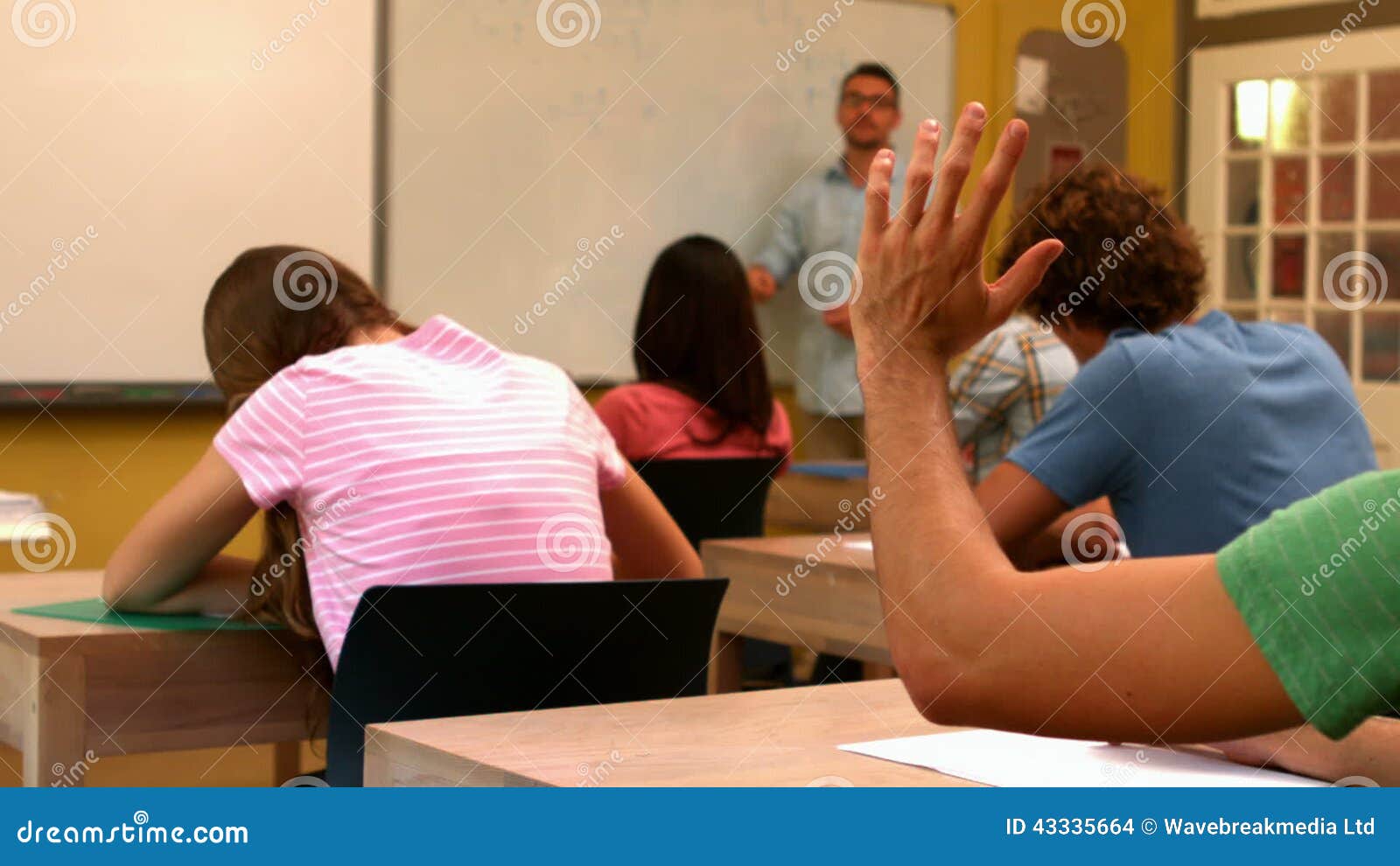 Student Putting Up His Hand in Class Stock Footage - Video of 1080p ...
