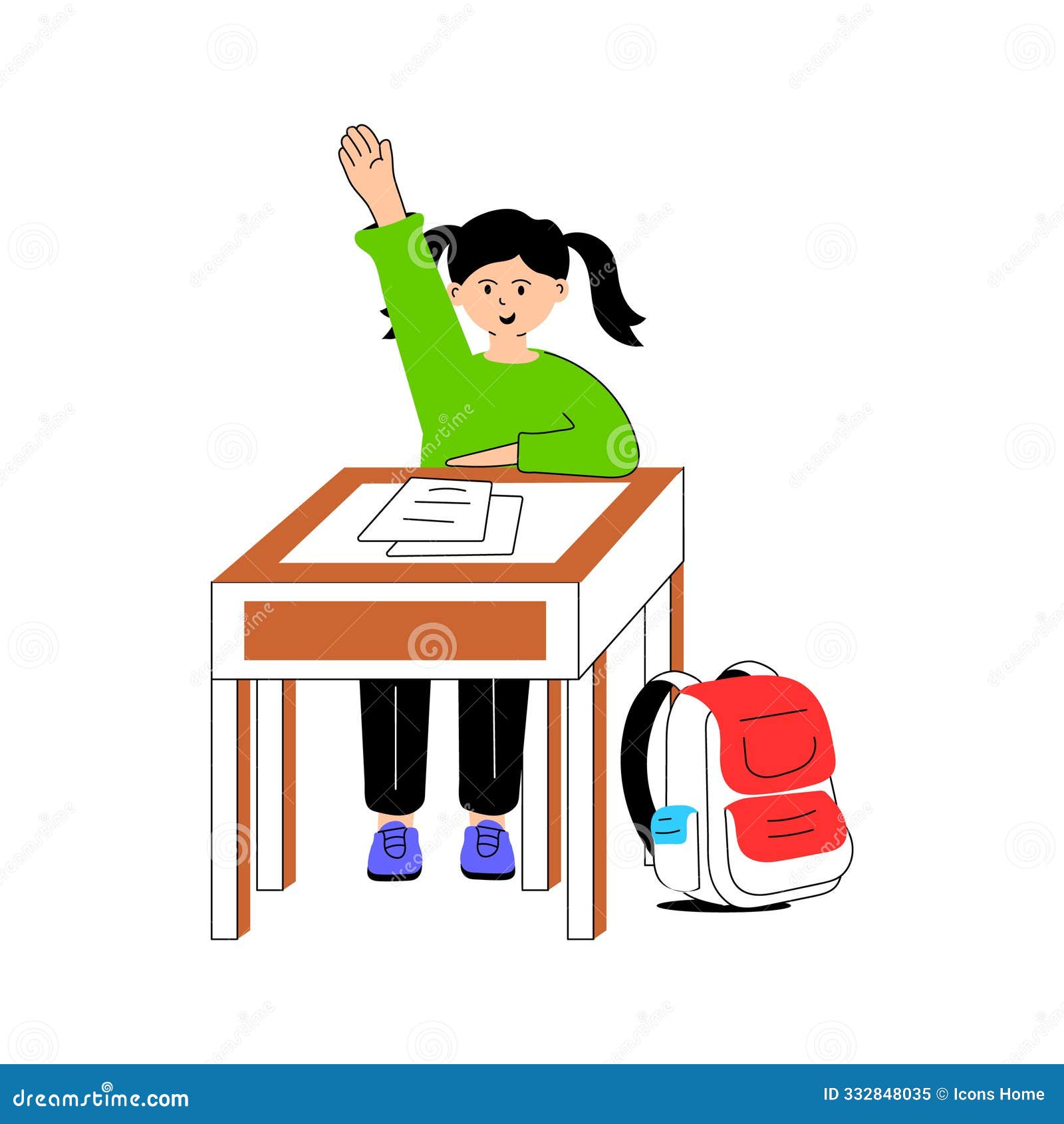 Classroom Participation Cartoon Vector | CartoonDealer.com #332848035