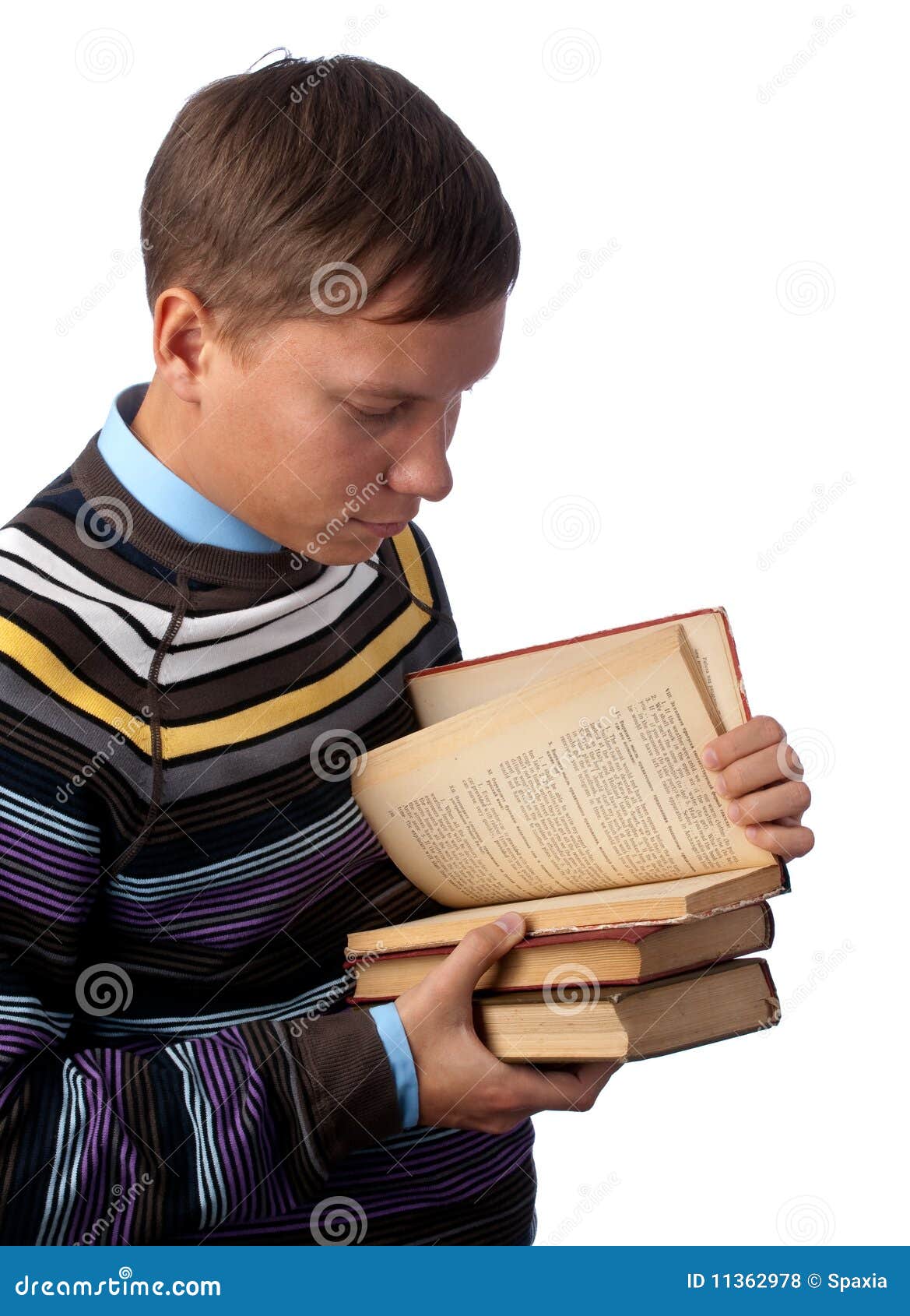 Student Reading a Book stock photo. Image of copy, pensive - 11362978