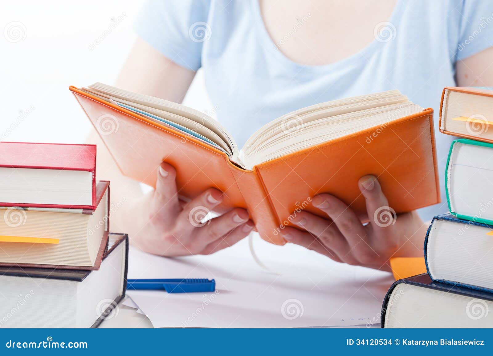 Student reading a book stock photo. Image of pupil, literature - 34120534