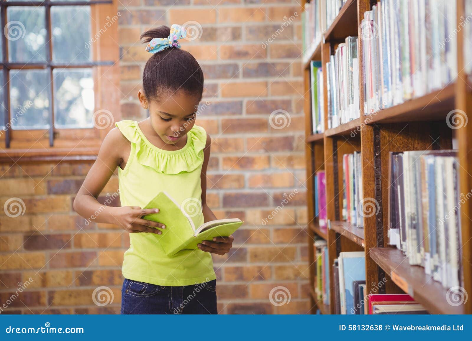Student Reading a Book in a Library Stock Photo - Image of person ...