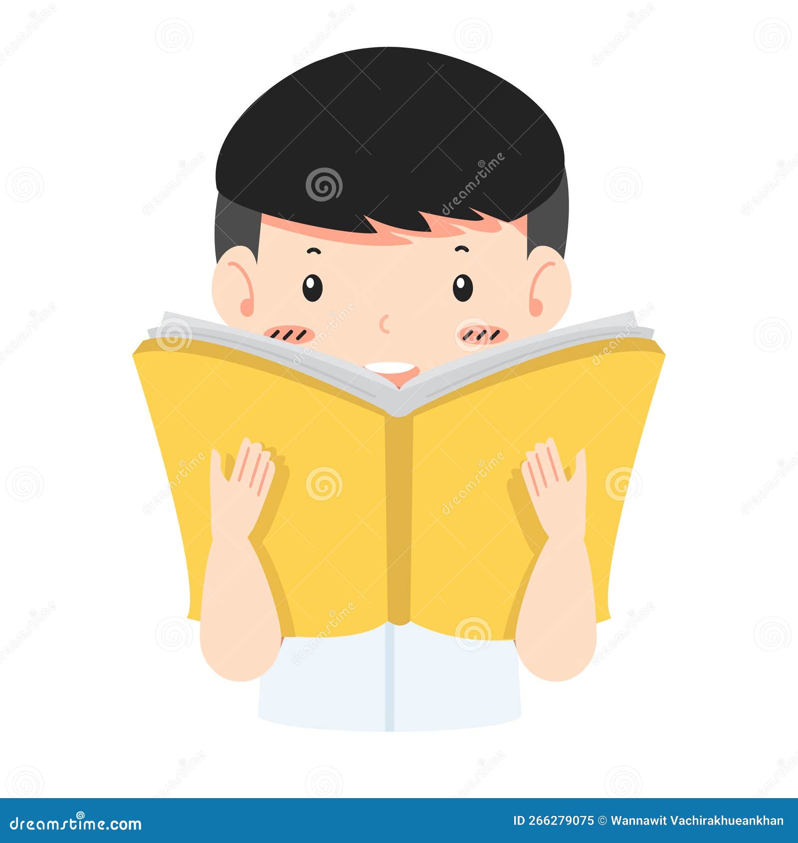 Student Reading a Book Vector Stock Vector - Illustration of figure ...