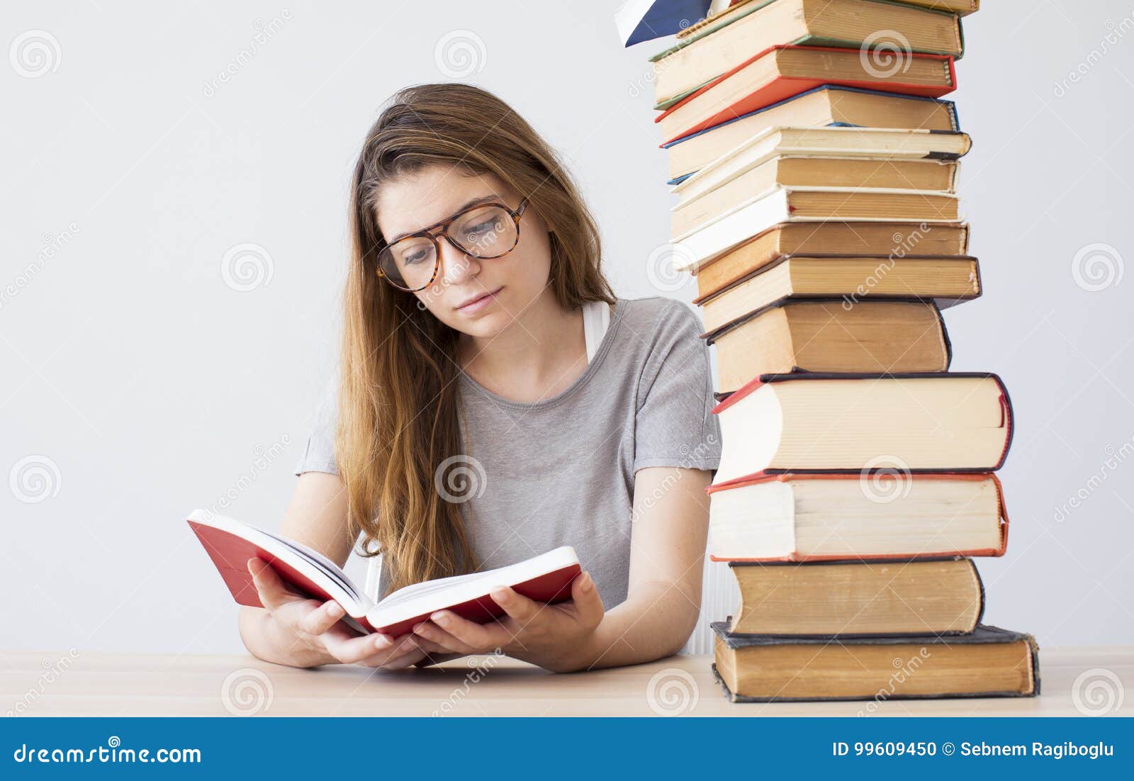 Student reading a book stock photo. Image of person, reader - 99609450