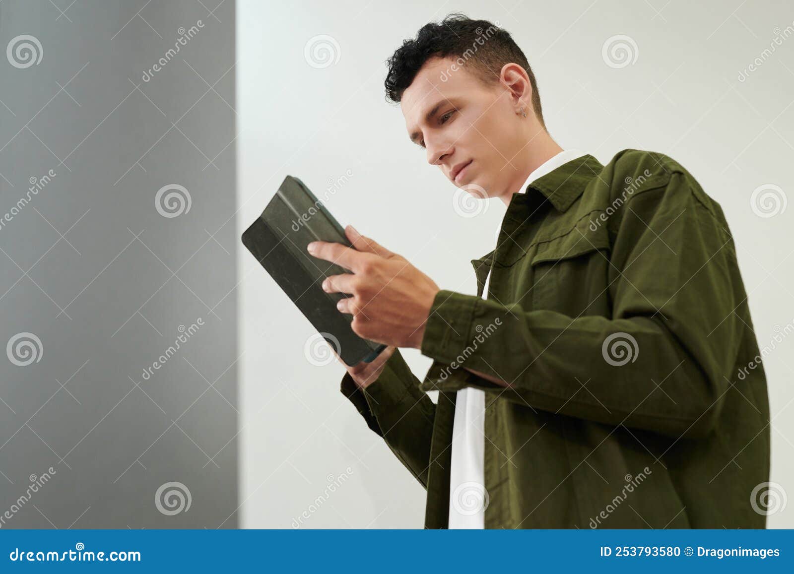 Student Reading E-book stock photo. Image of standing - 253793580