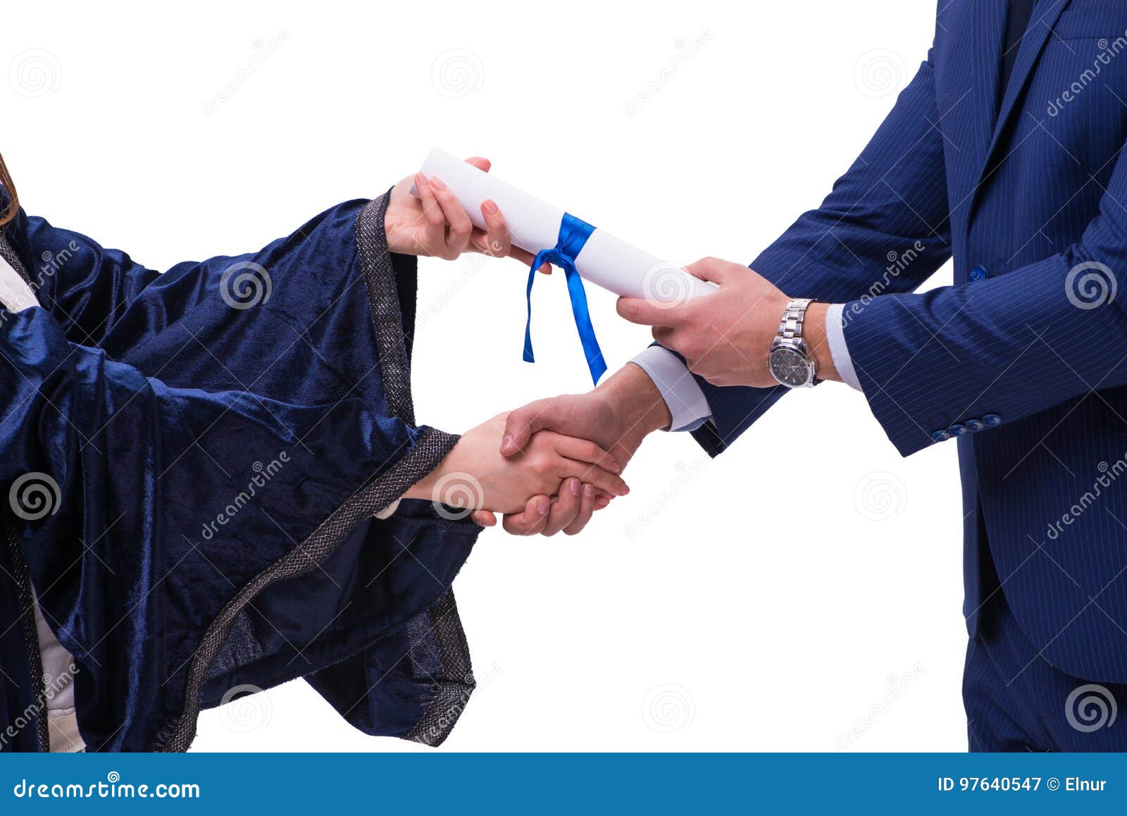 The Student Receiving Diploma after Graduation Stock Image - Image of ...