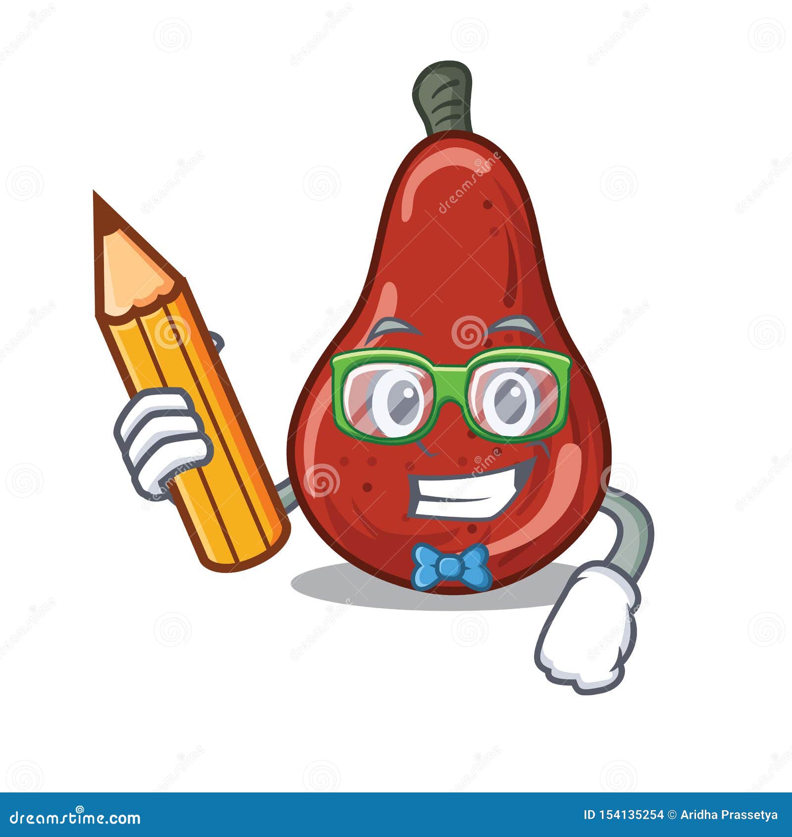 Student Red Pears in a Cartoon Basket Stock Vector - Illustration of ...