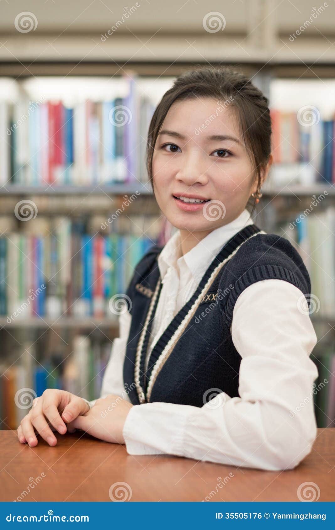 Student Resting on Wooden Shelf Stock Photo - Image of happy, forward ...