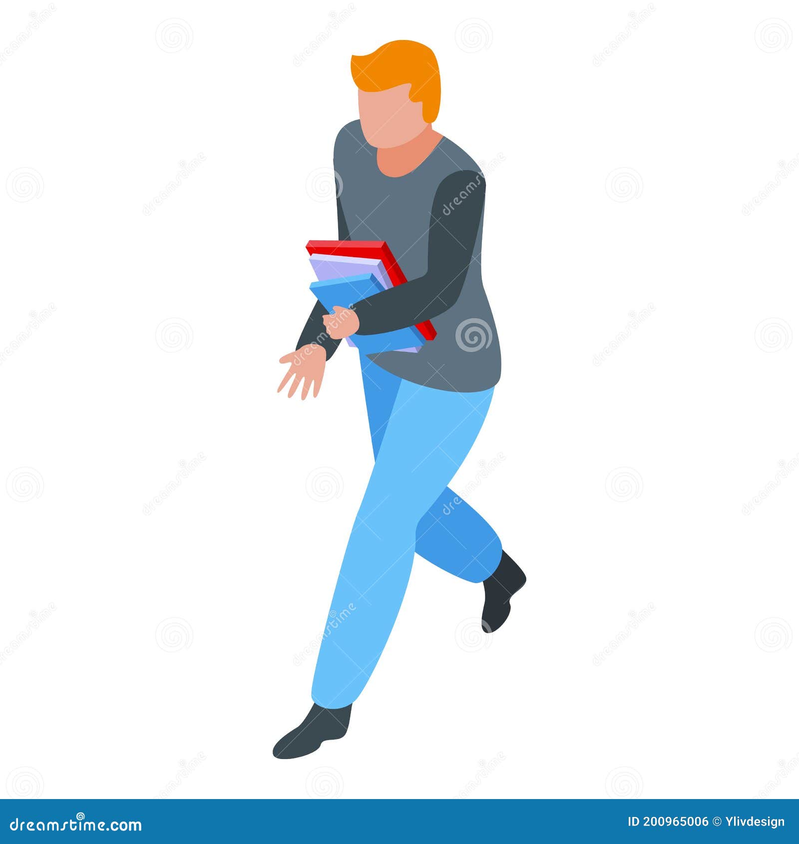 Student Running Icon, Isometric Style Stock Vector - Illustration of ...