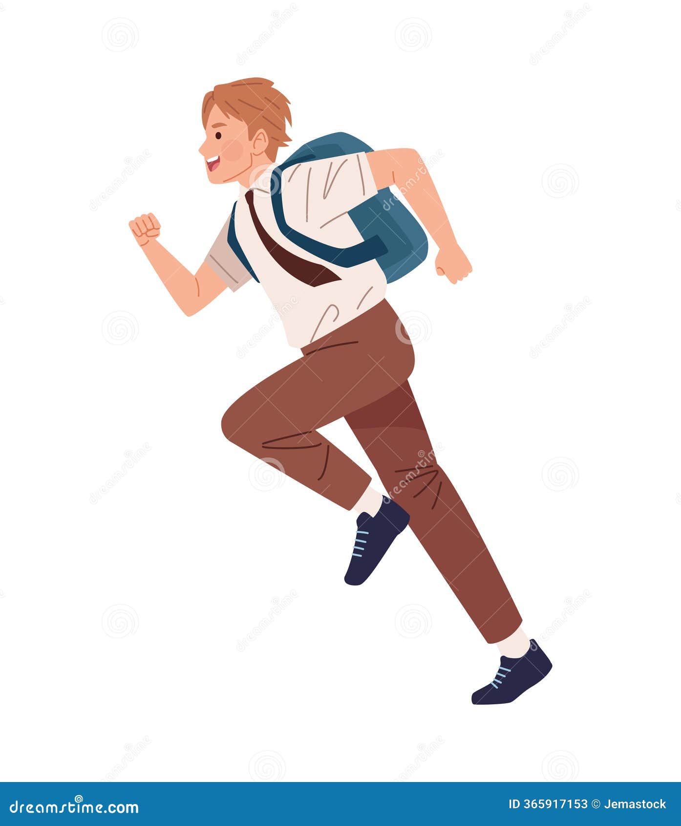 Student Is Late At School, Teacher Or Director Is Disappointed , Vector ...