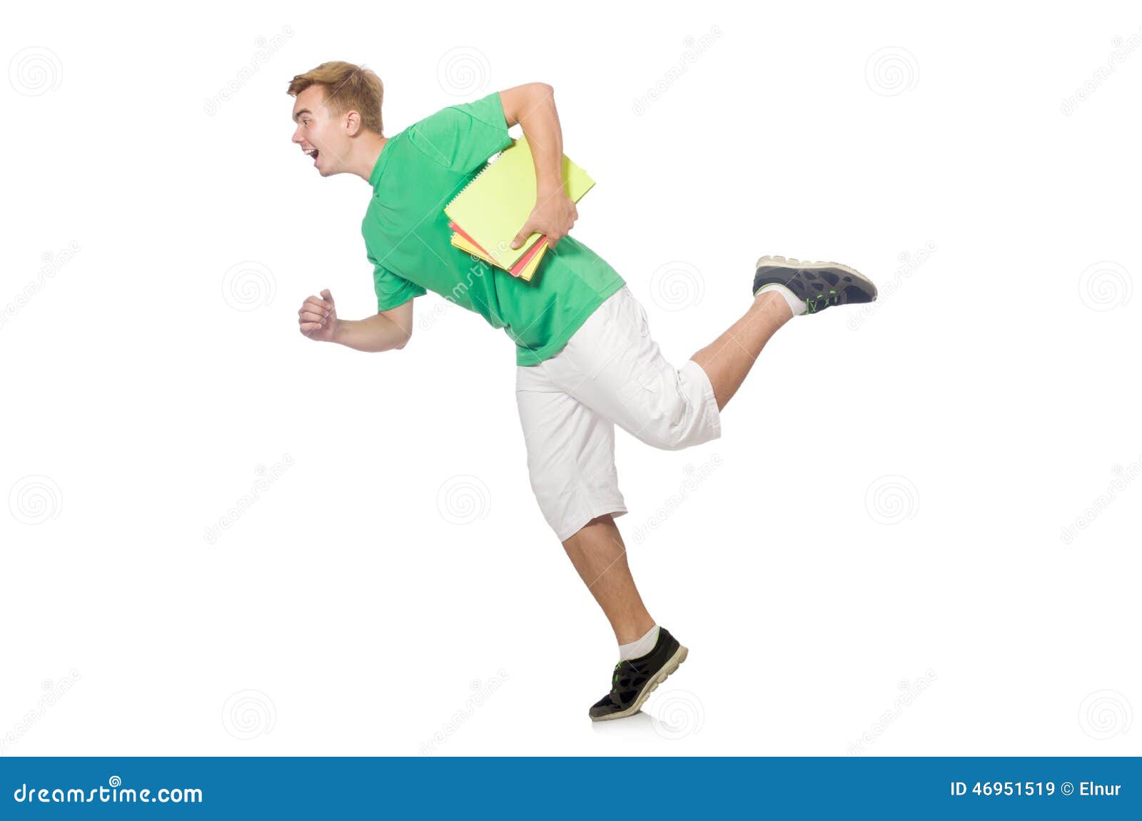 Student Rushing To the Lesson Isolated Stock Image - Image of backpack ...