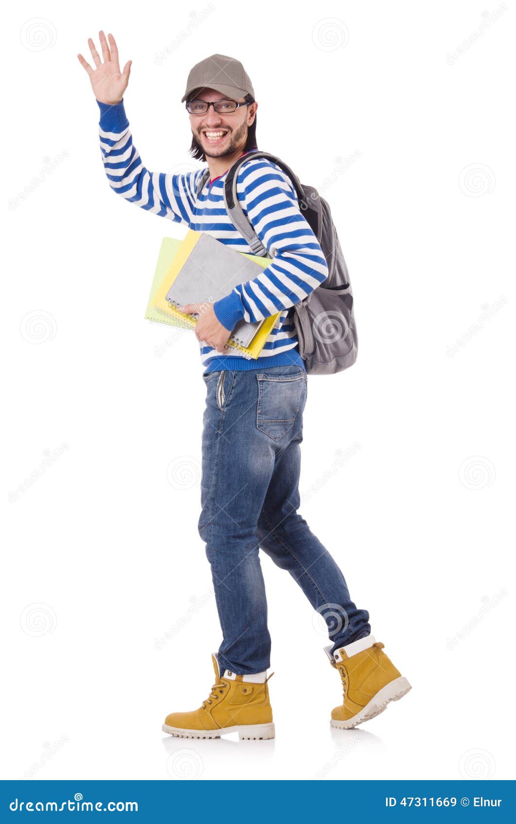 Student Rushing To the Lesson Isolated Stock Image - Image of isolated ...