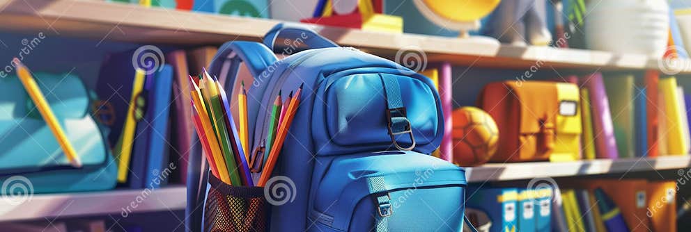 Student S Backpack with Various Compartments Representing Different ...