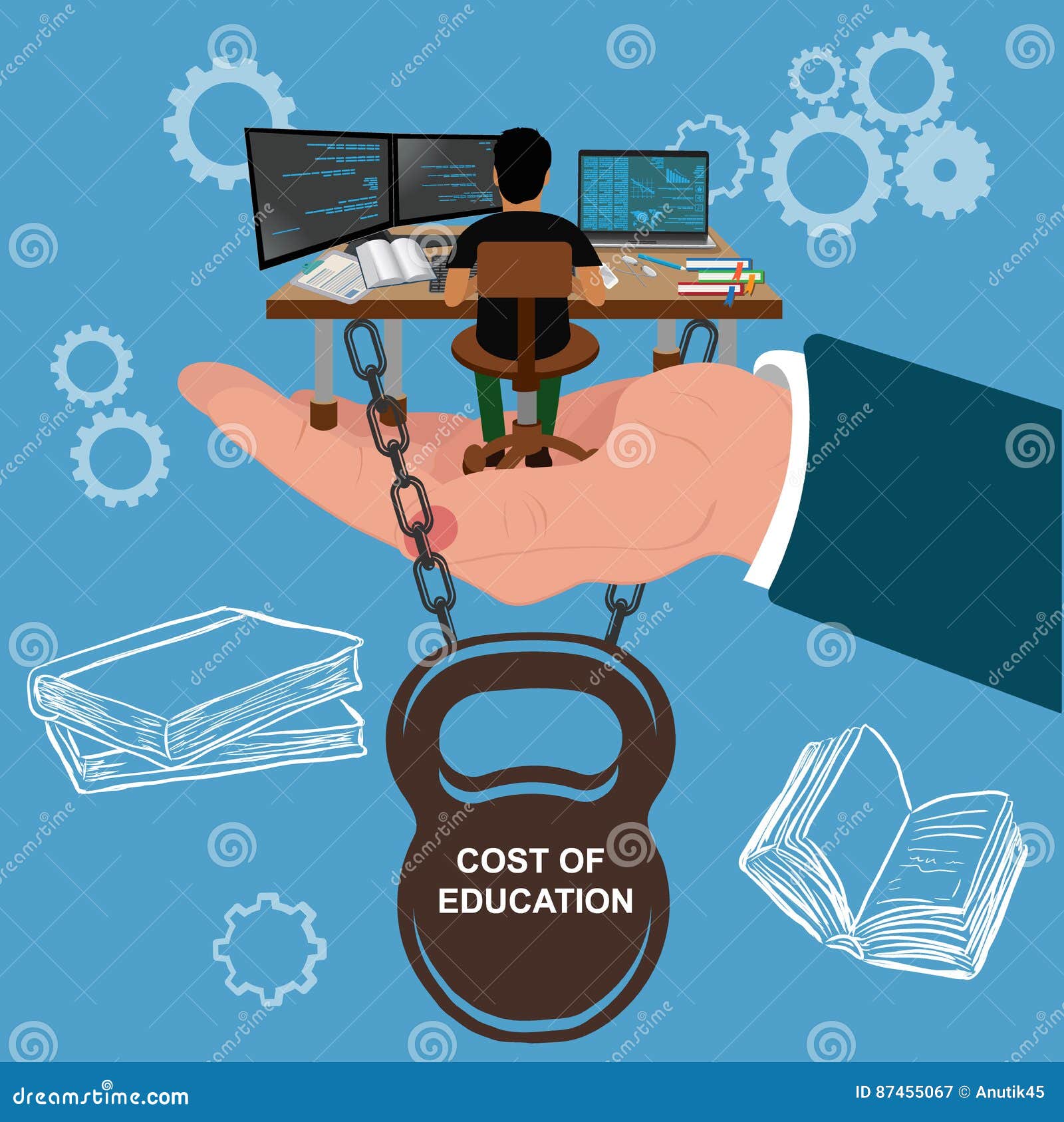 Student`s Debt, Education, Vector Illustration Stock Vector ...