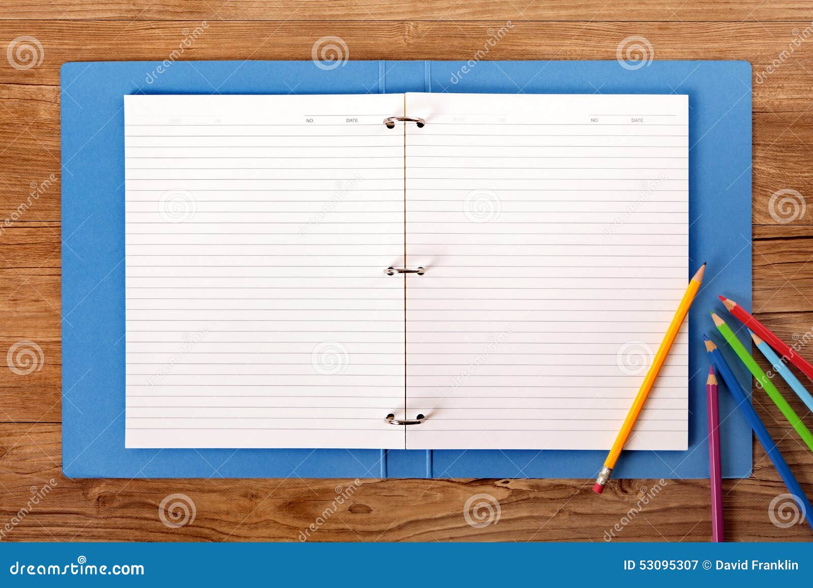 Student Desk Blank Ring Binder Writing Book Lined Paper Copy Space ...