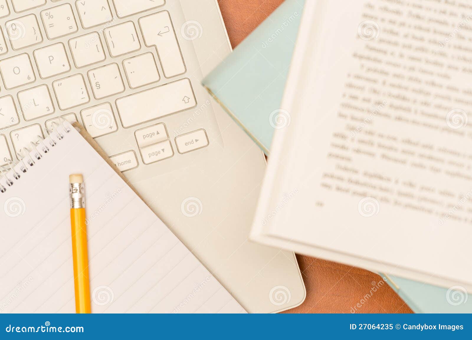 Student S Desk Laptop, Pen and Notepad Stock Image - Image of ...