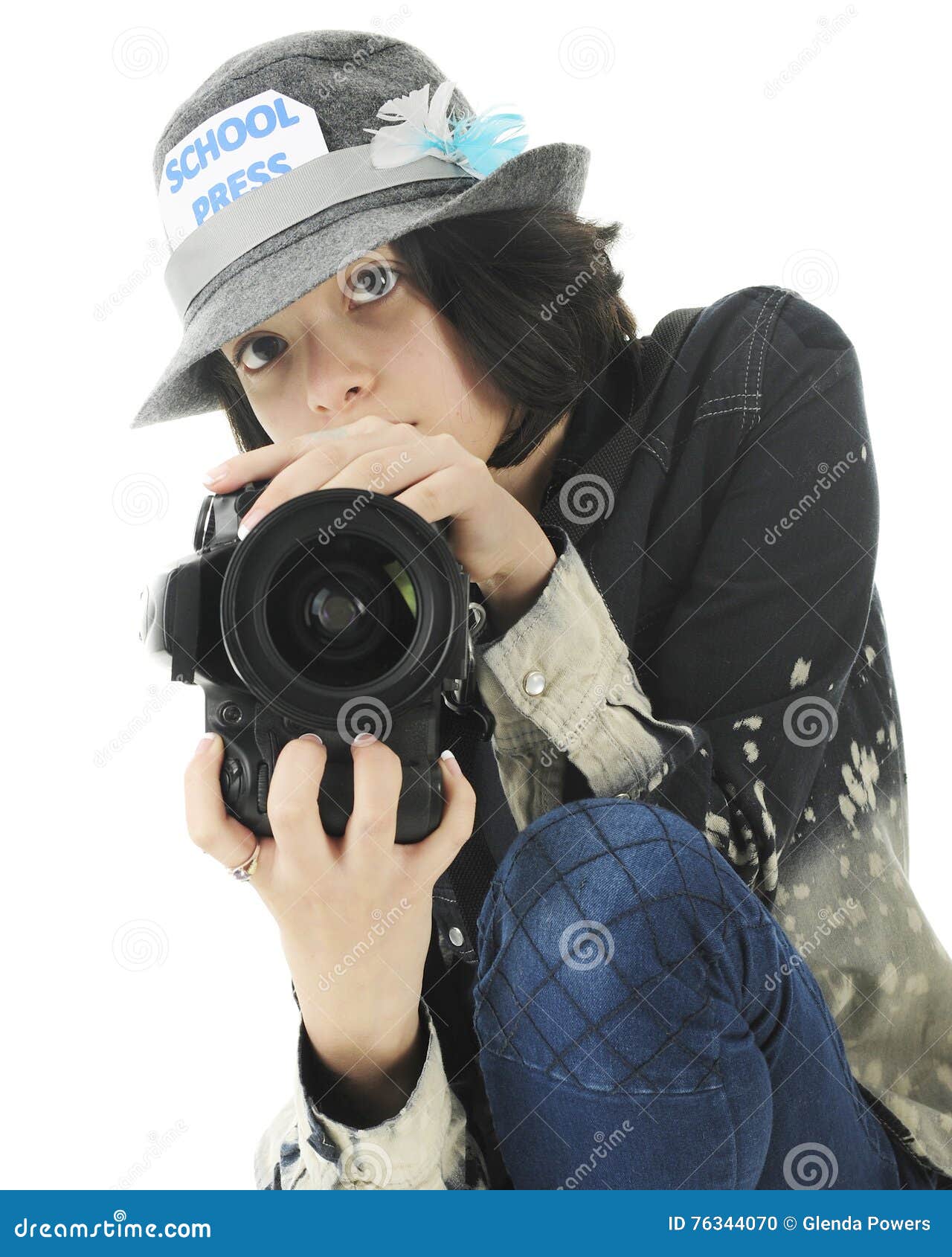 Student School Photographer Stock Foto - Image of meisje, aantrekkelijk ...