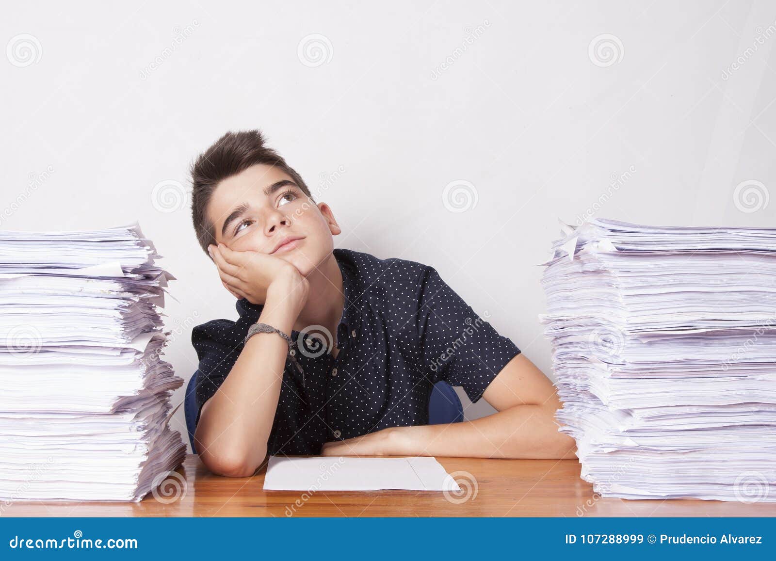 Student at the School Table Stock Image - Image of expressions ...