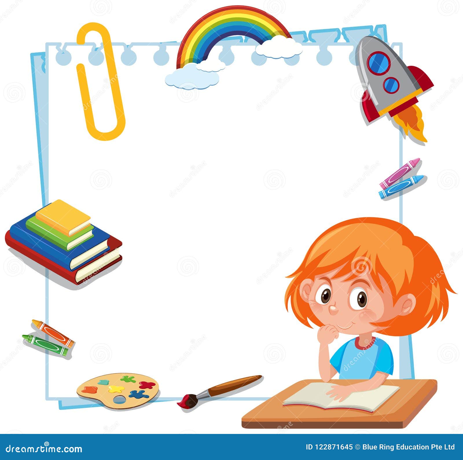 A Student School Tools Frame Stock Vector - Illustration of color ...