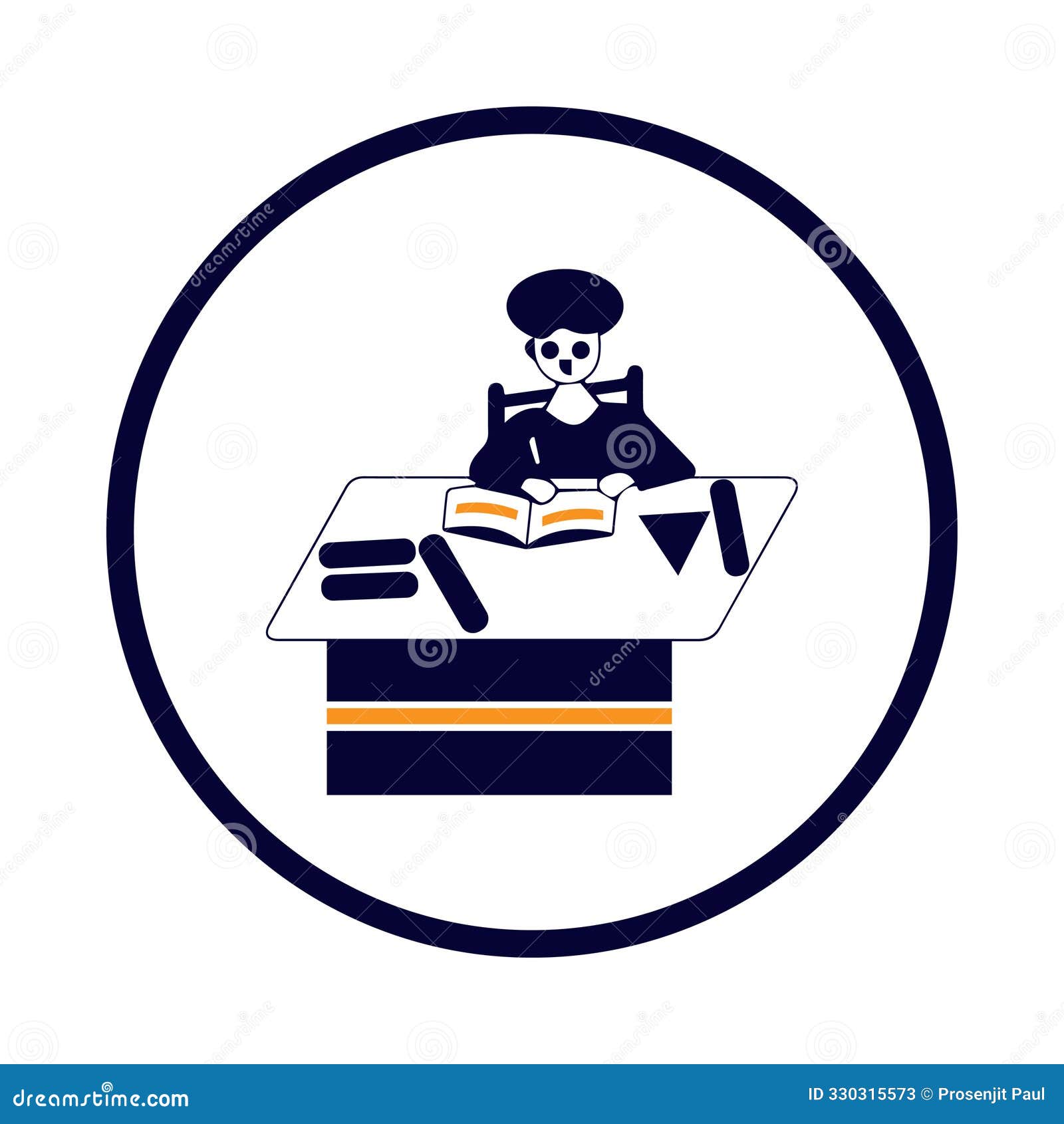 Student, Seat, Desk, Table, Man, Student Sitting at Desk Icon Stock ...