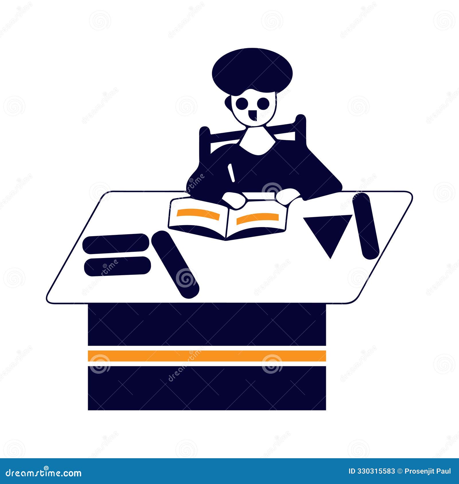 Student, Seat, Desk, Table, Man, Student Sitting at Desk Icon Stock ...