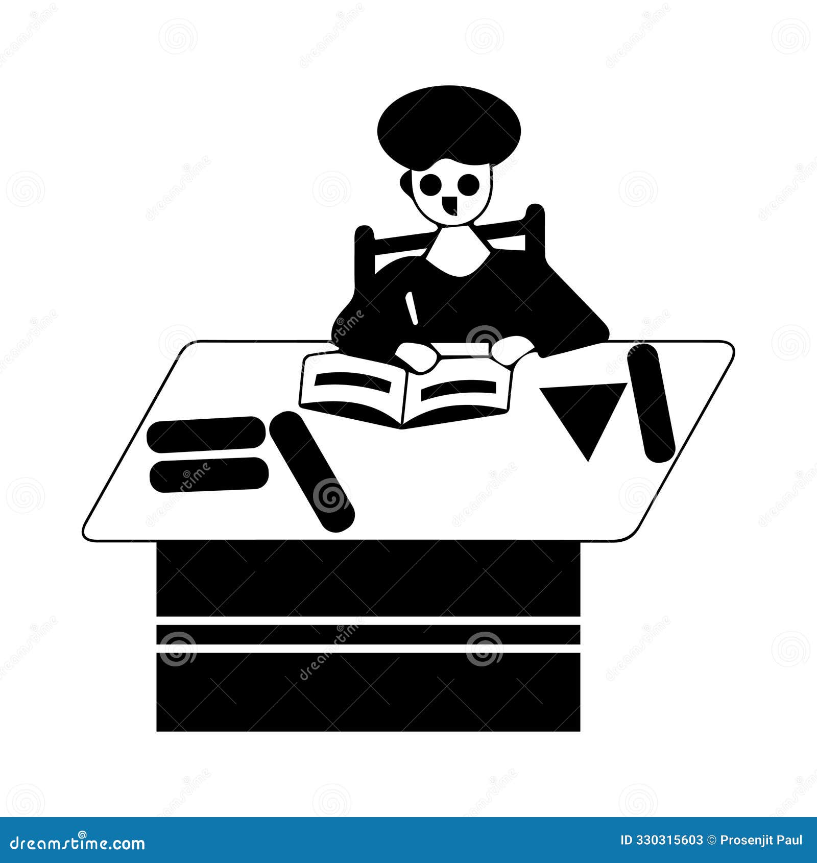 Student, Seat, Desk, Table, Man, Student Sitting at Desk Icon Stock ...