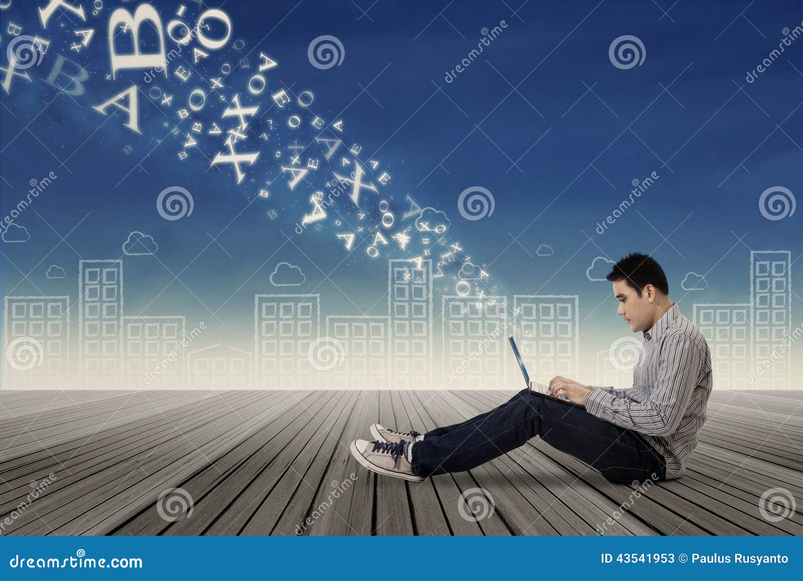 Student Sending Email Message 1 Stock Image - Image of digitally ...