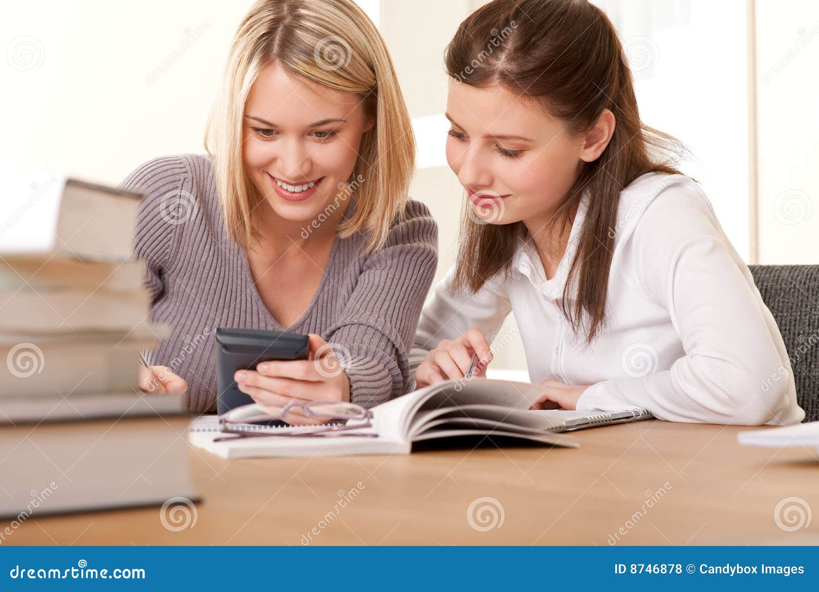 Student Series - Two Friends Writing Homework Stock Photo - Image of ...