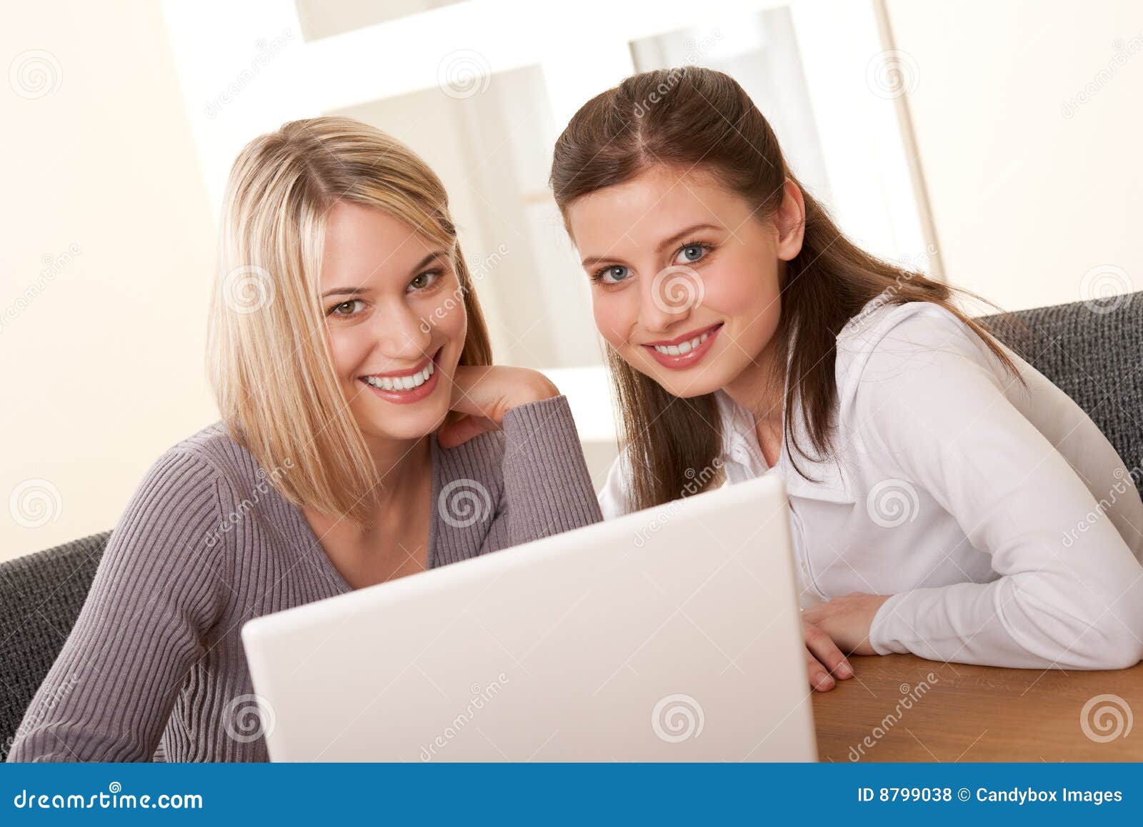 Student Series - Two Students with Laptop Stock Photo - Image of desk ...