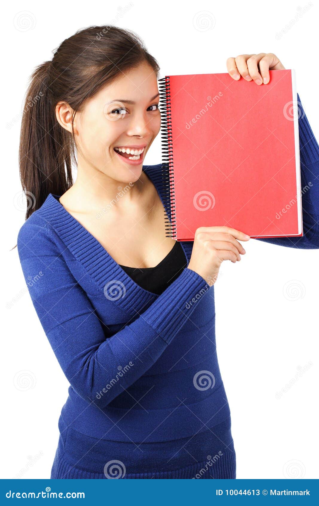 Student Showing Blank Notebook / Sign Stock Image - Image of book ...