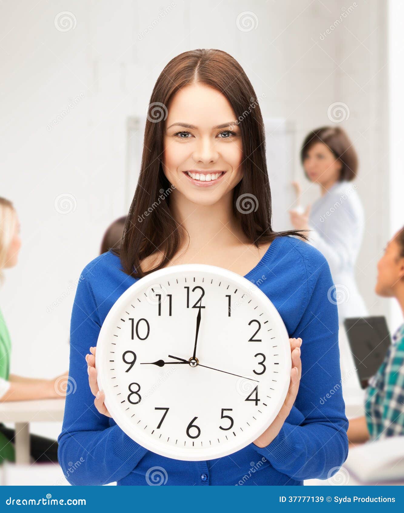 Student showing clock stock image. Image of college, minute - 37777139