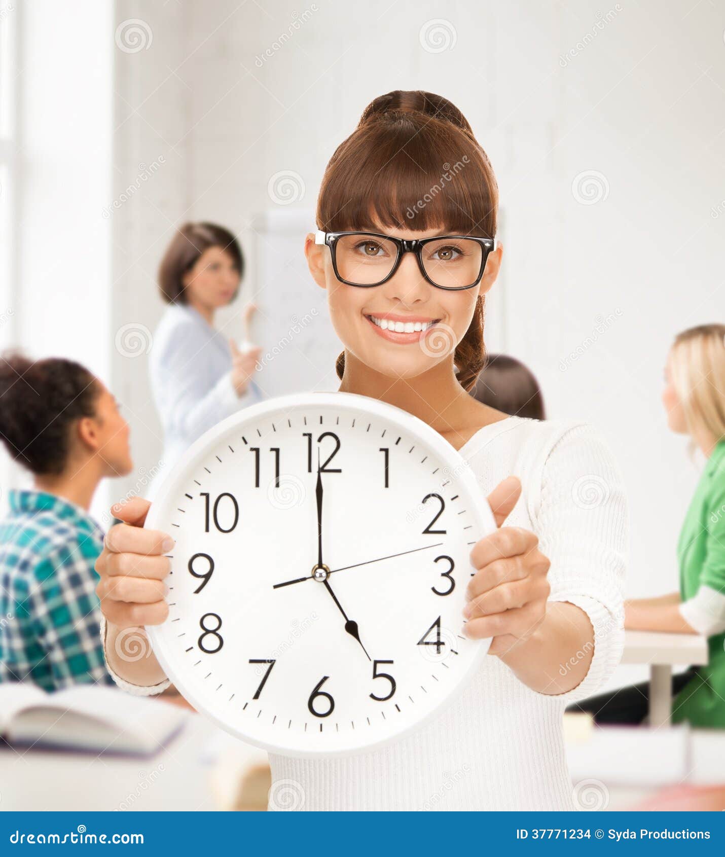 Student showing clock stock photo. Image of career, deadline - 37771234
