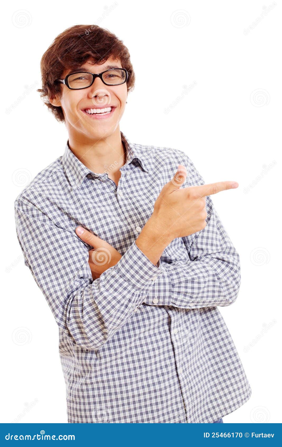 Student Shows Forefinger on Something Stock Photo - Image of college ...