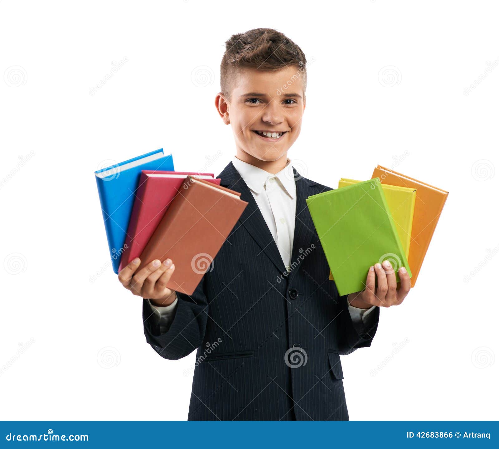 Student Shows a Lot of Textbooks in Both Hands Stock Photo - Image of ...