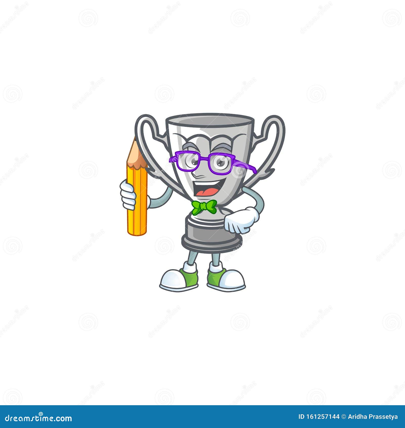 Student Silver Trophy with Cartoon Character Shape Stock Vector ...