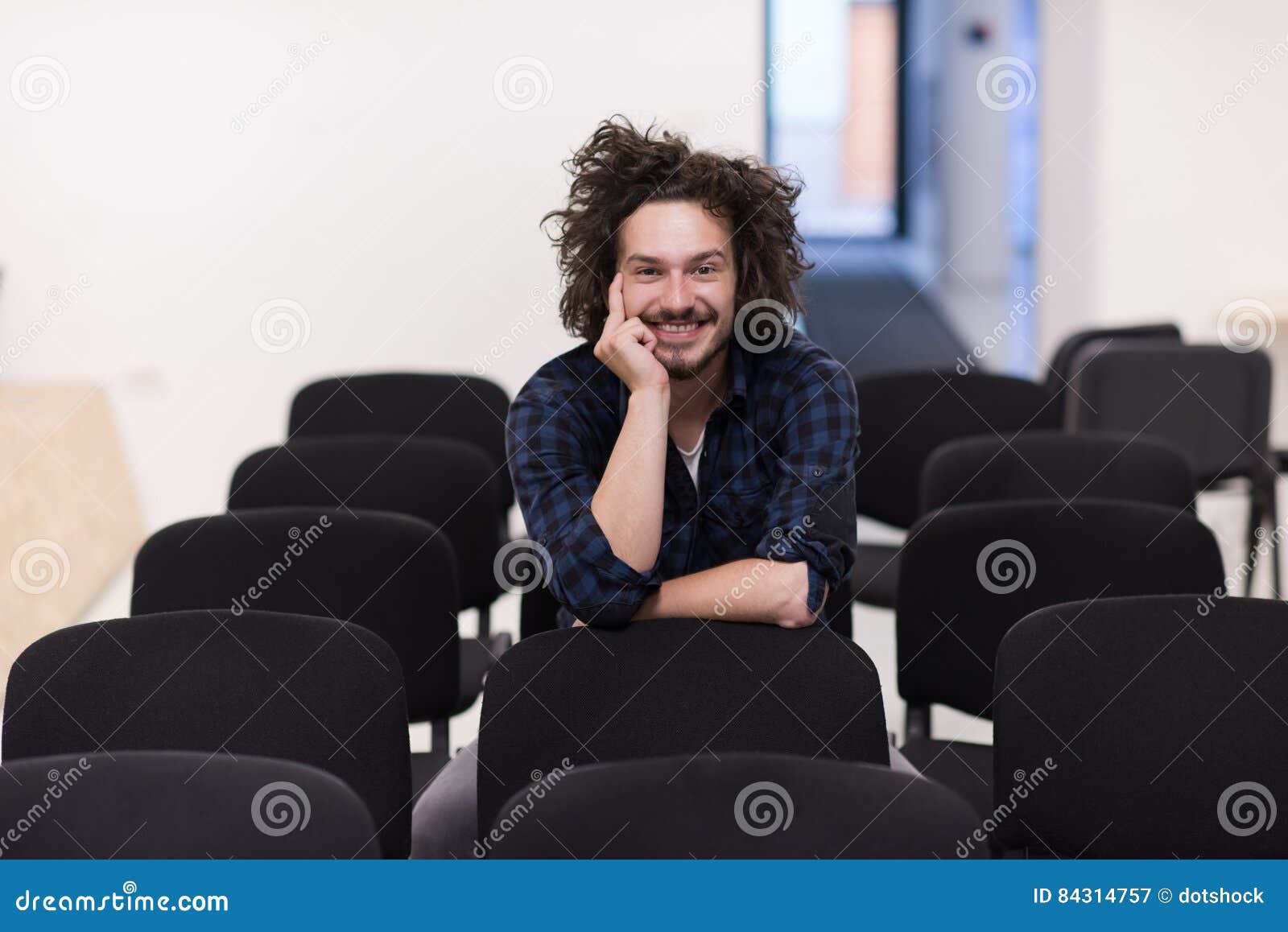 A Student Sits Alone in a Classroom Stock Image - Image of group ...
