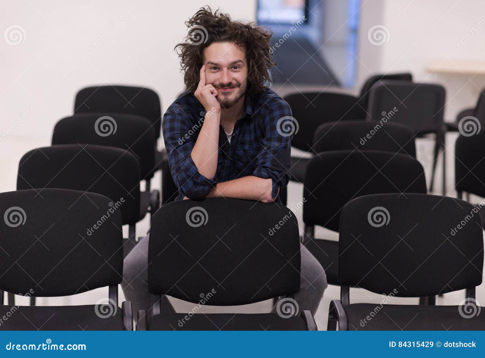 A Student Sits Alone in a Classroom Stock Image - Image of horizontal ...
