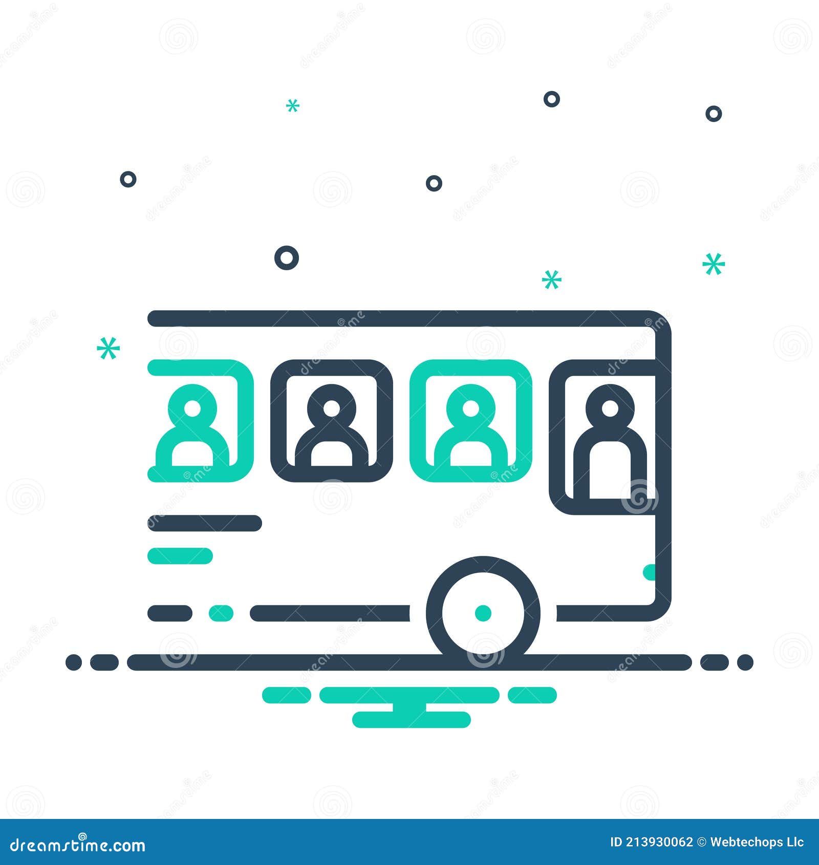 Mix Icon for Student Sitting in the Bus, School and Children Stock ...