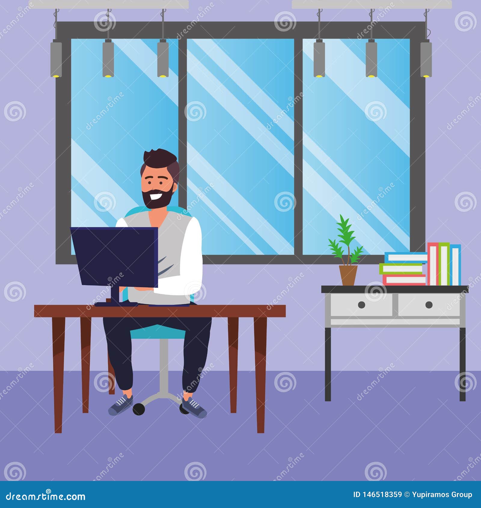 Student Sitting in Library Desk Background Stock Vector - Illustration ...