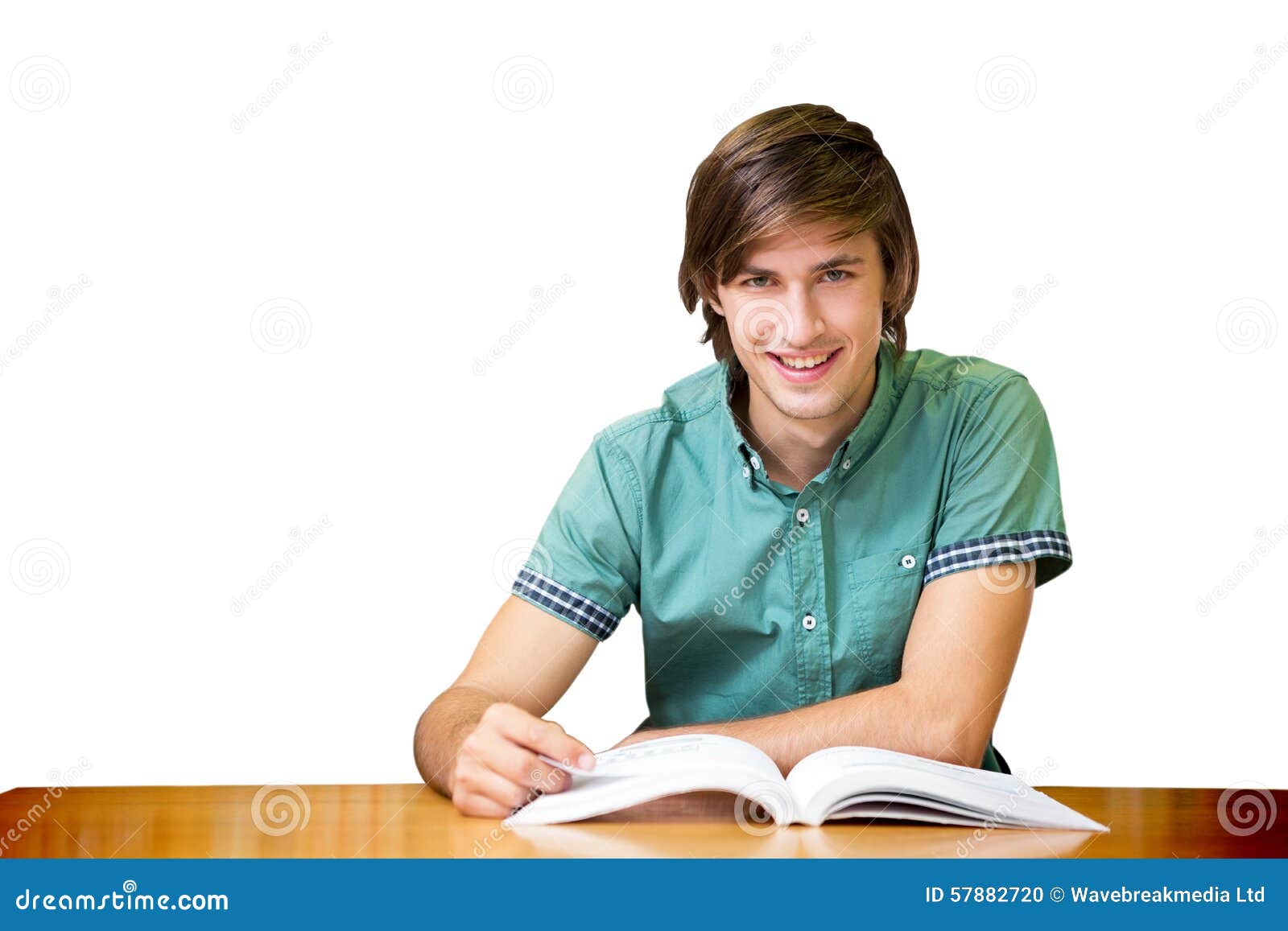 Student Sitting in Library Reading Stock Photo - Image of young, view ...