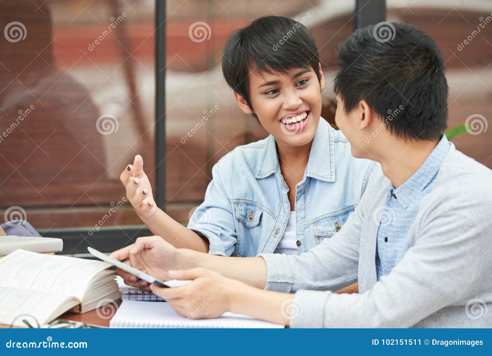 Students Discussing Project Stock Image - Image of lifestyle, asian ...