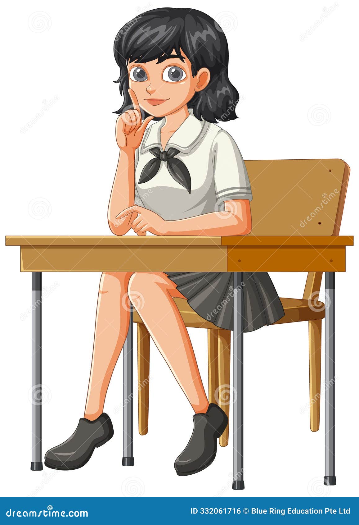 A student sitting stock illustration. Illustration of focus - 332061716
