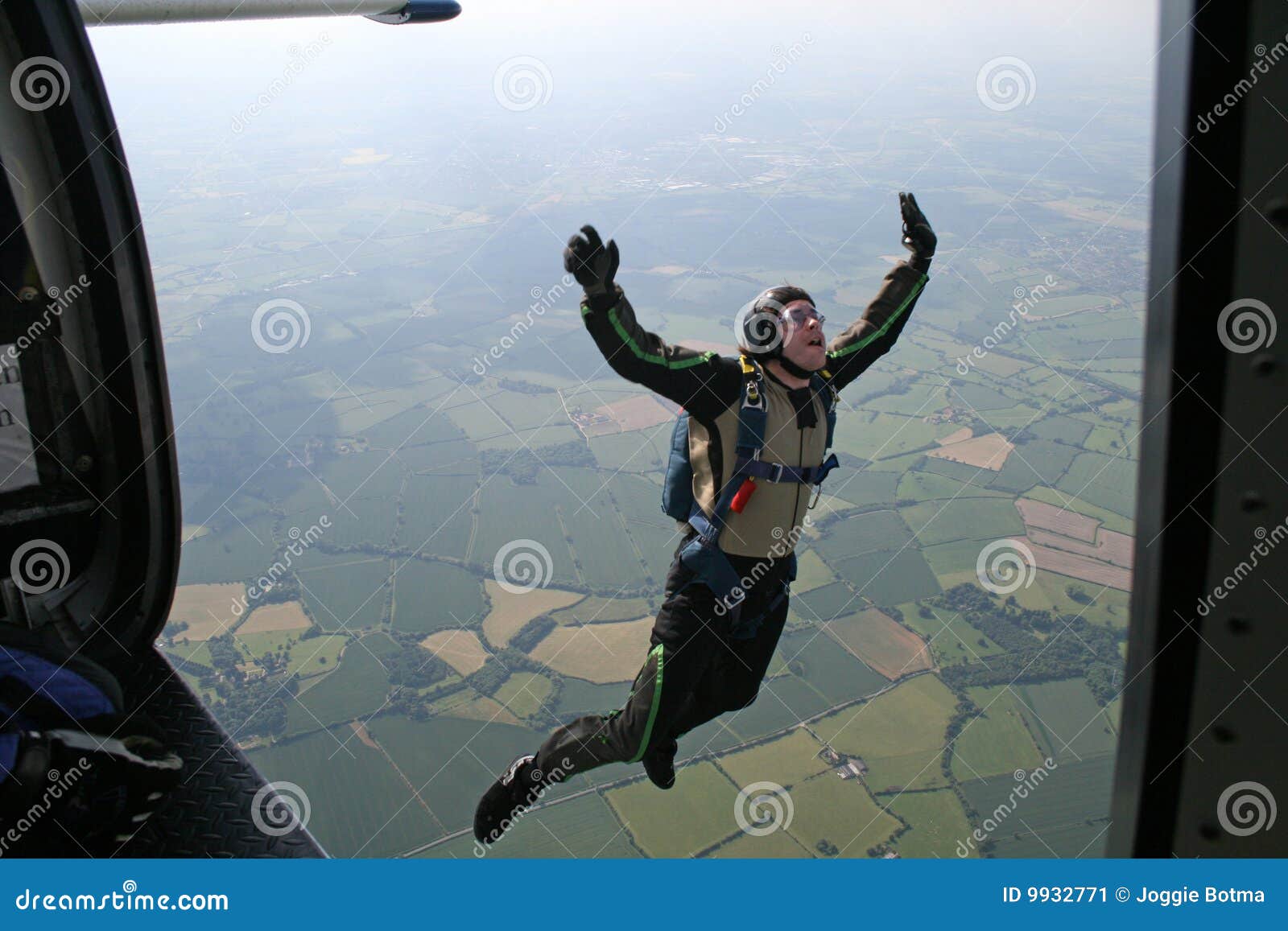 Student Skydiver Jumps from an Airplane Stock Image - Image of ...