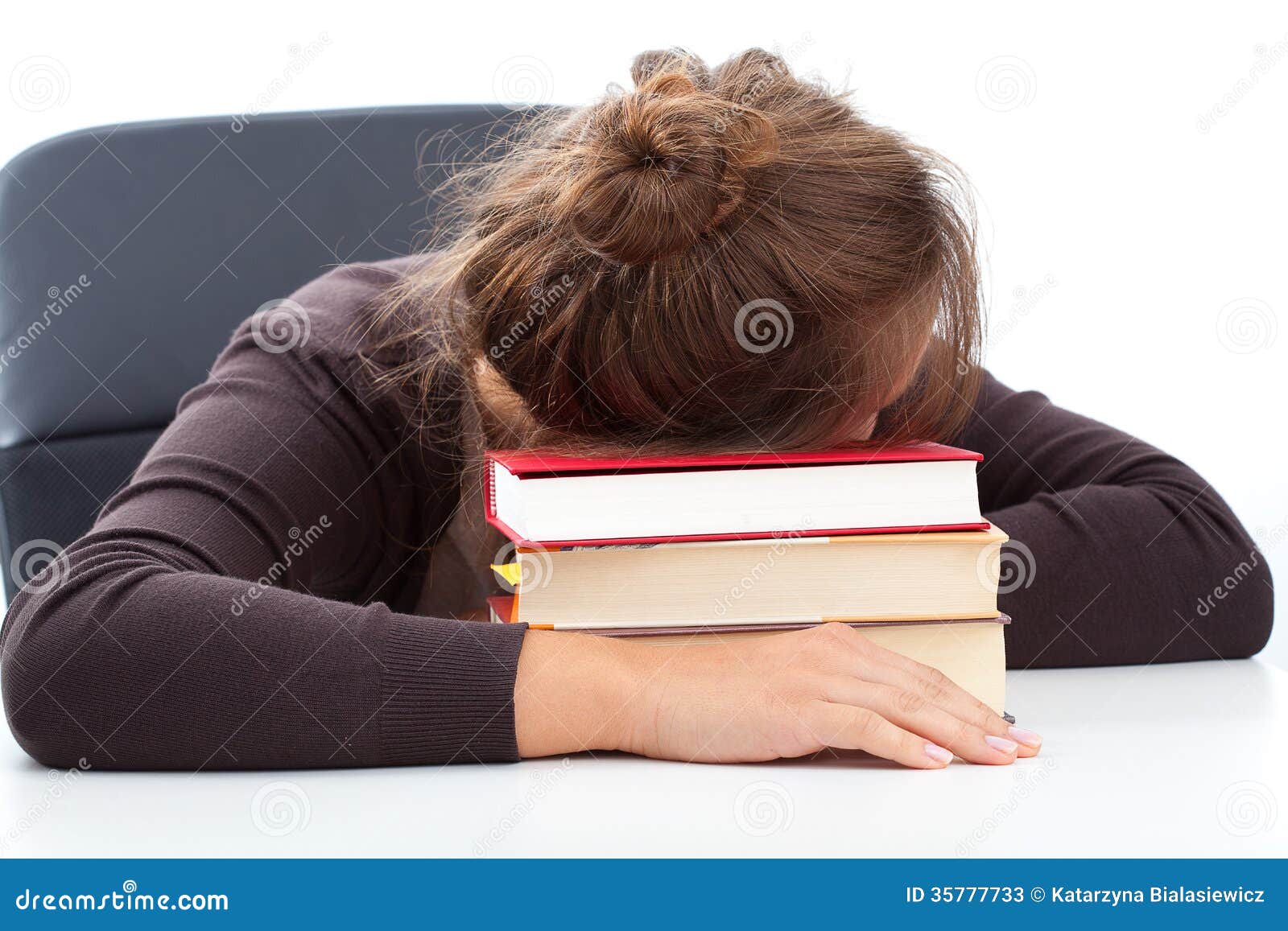 Student Sleeping during Boring Lecture Stock Image - Image of hands ...