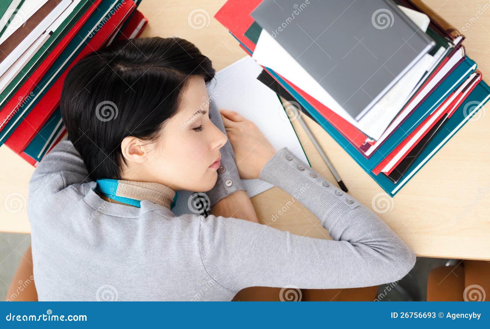 Student Sleeping at the Desk Stock Image - Image of knowledge, indoor ...